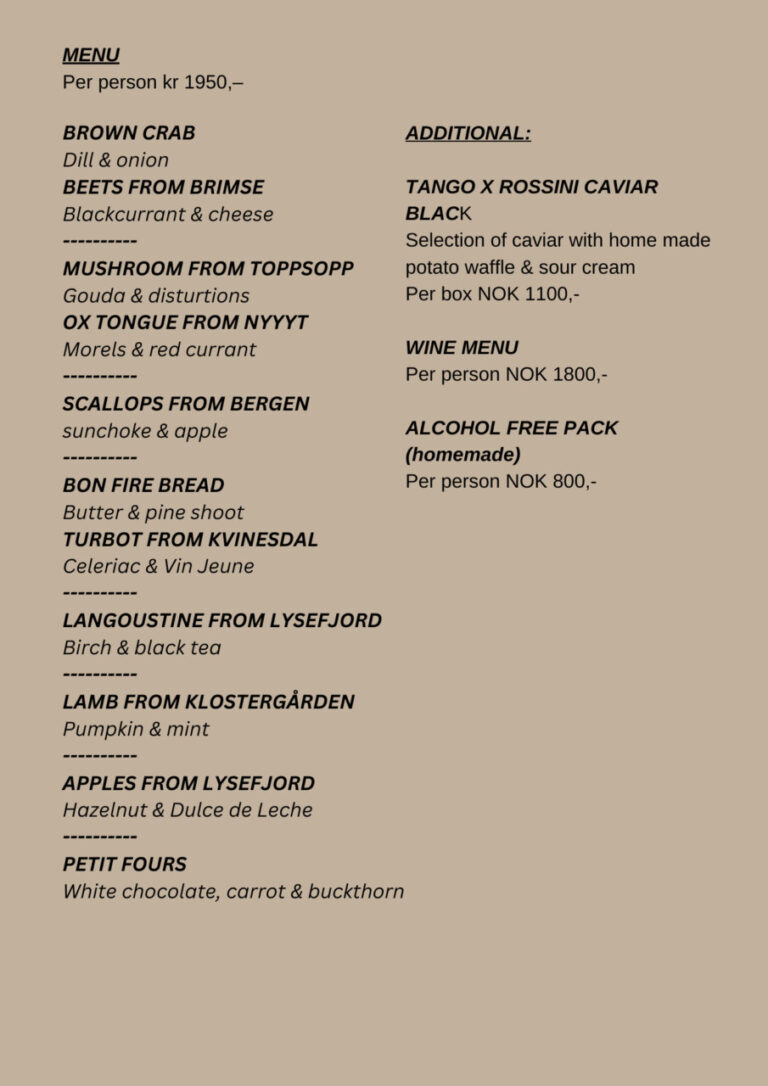 Tango Restaurant - Essensen av Fine Dining, midt i Stavanger